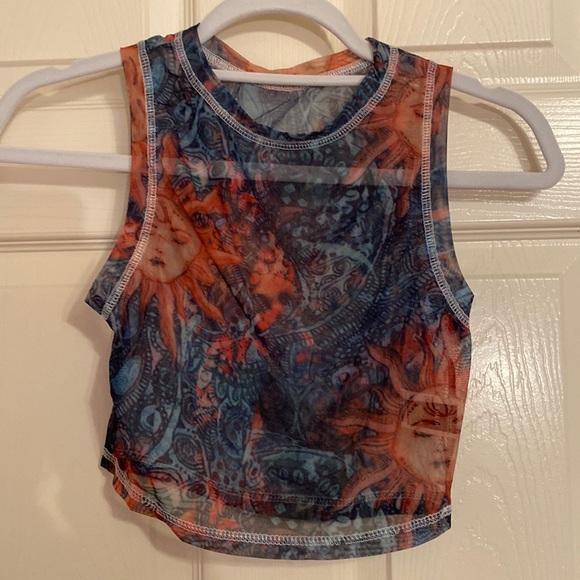 SHEIN | Tops | Shein Sheer Boho Crop Tank Top | Poshmark